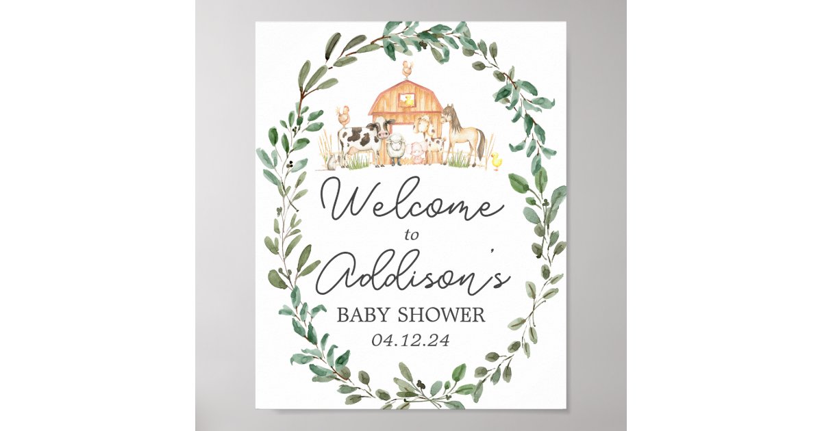 Modern Farm Welcome Sign farm Welcome Poster | Zazzle