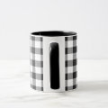 Modern Farmhouse Black Buffalo Check Monogrammed Mug | Zazzle