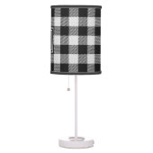 Modern Farmhouse Black Buffalo Plaid Monogrammed Table Lamp | Zazzle