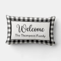 Modern Farmhouse Buffalo Plaid Welcome Custom Lumbar Pillow | Zazzle