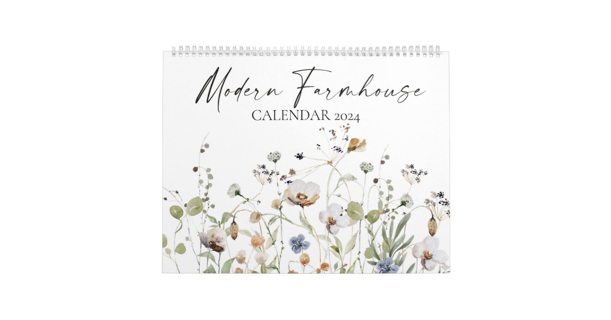 Modern Farmhouse Calendar 2024 | Zazzle