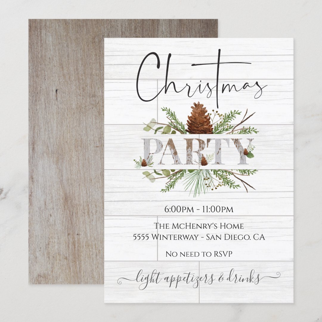 Modern Farmhouse Country Christmas Party Invitation | Zazzle