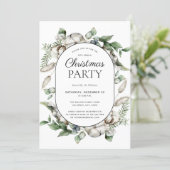 Modern Farmhouse Greenery Christmas Party Invitation | Zazzle
