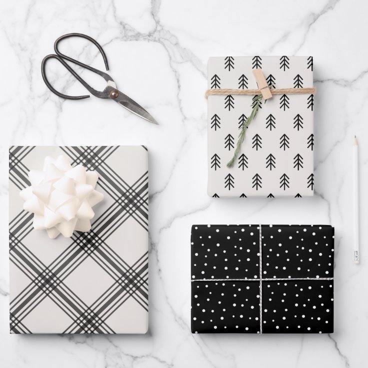 Modern Farmhouse holiday wrapping paper | Zazzle
