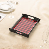 Modern Farmhouse Red and Black Buffalo Plaid Serving Tray | Zazzle