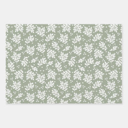 Modern Farmhouse Sage Green Holiday Gift Wrapping Paper Sheets | Zazzle