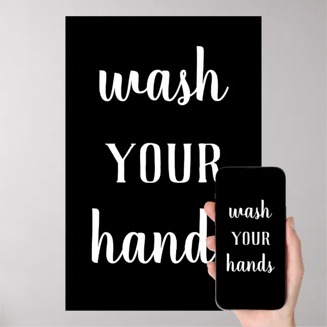 Modern Farmhouse Wash Your Hands Bathroom Art Poster | Zazzle