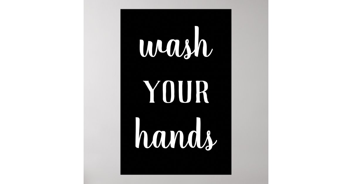 Modern Farmhouse Wash Your Hands Bathroom Art Poster | Zazzle
