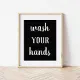 Modern Farmhouse Wash Your Hands Bathroom Art Poster | Zazzle