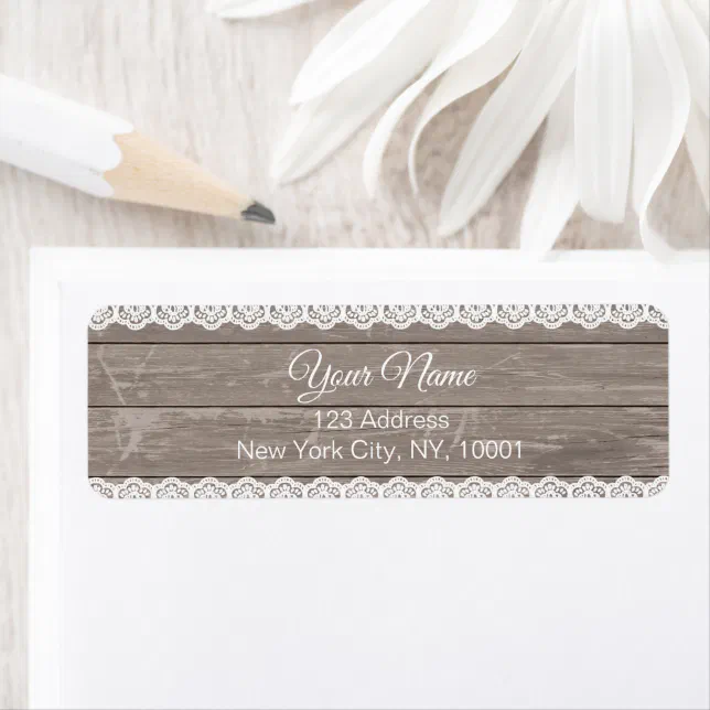 Modern Farmhouse Weathered Wood Shiplap White Lace Label | Zazzle