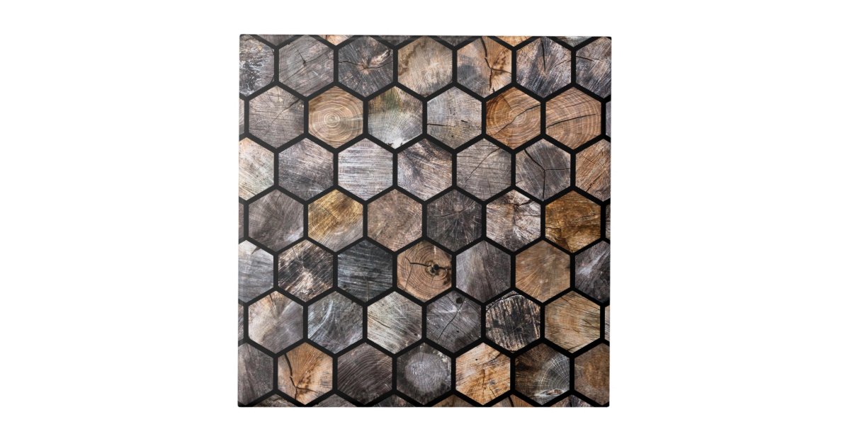 Modern Farmhouse Wood Pattern Ceramic Tile | Zazzle