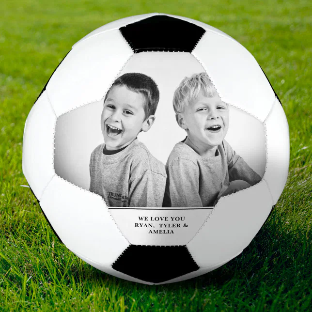 Modern Father`s day Custom Photo Soccer Ball | Zazzle
