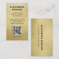 Modern Faux Gold Foil QR Code Business Card | Zazzle