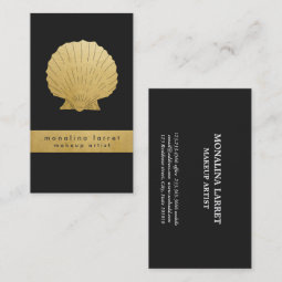 Modern Faux Gold Foil Sea Shell Business Card | Zazzle