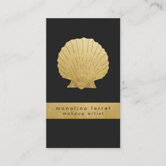 Modern Faux Gold Foil Sea Shell Business Card | Zazzle.com