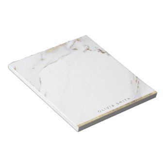 Modern faux gold marble personalized Stationery Notepad | Zazzle