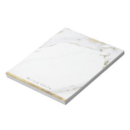 Modern faux gold marble personalized Stationery Notepad | Zazzle