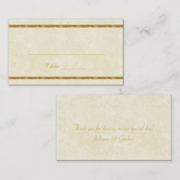 Modern Faux Gold Sparkles on Ivory Place Cards | Zazzle