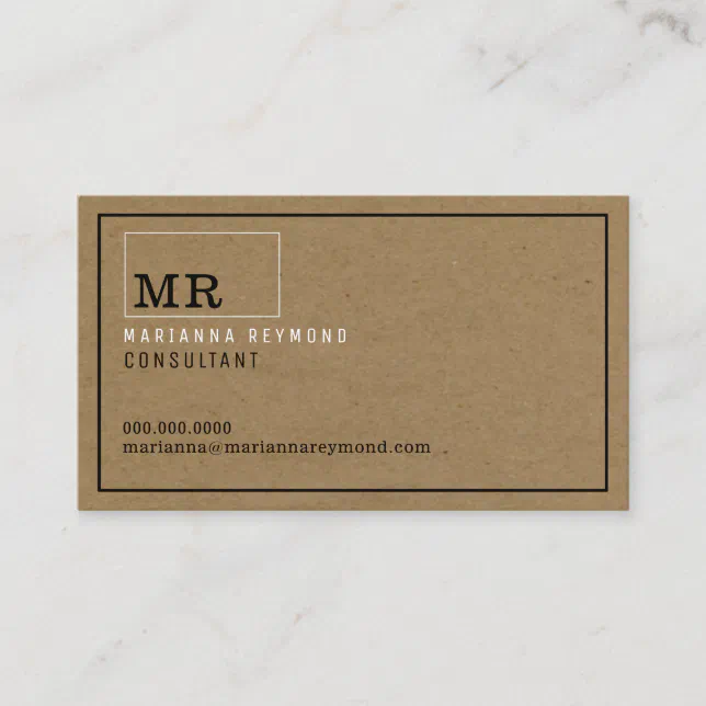 modern faux kraft contact-card consultant calling card | Zazzle