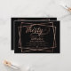 Modern faux rose gold script black thirty invitation | Zazzle