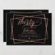 Modern faux rose gold script black thirty invitation | Zazzle