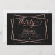 Modern faux rose gold script black thirty invitation | Zazzle