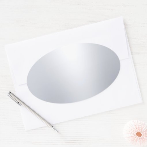 Modern Faux Silver Blank Template Glamorous Oval Sticker | Zazzle