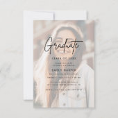 Modern Faux Vellum Overlay Photo Graduation Party Invitation | Zazzle