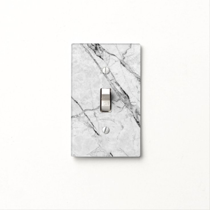 Modern Faux White Marble Light Switch Cover | Zazzle