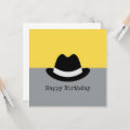 Modern Fedora Colorblock Birthday Card | Zazzle