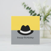Modern Fedora Colorblock Birthday Card | Zazzle
