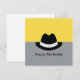 Modern Fedora Colorblock Birthday Card | Zazzle