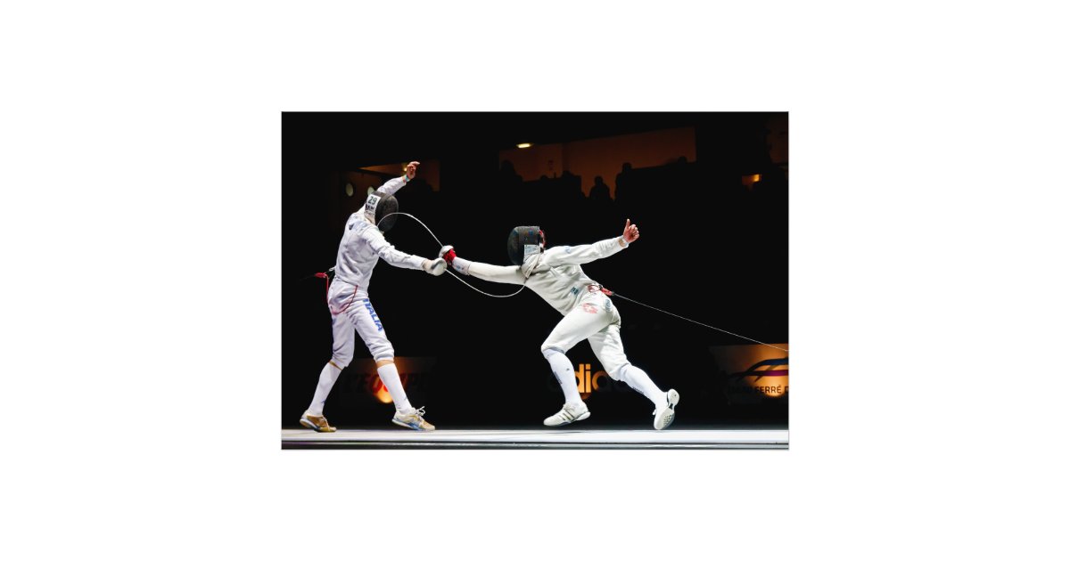 Modern Fencing Sword Fighting Dual Photo Print | Zazzle
