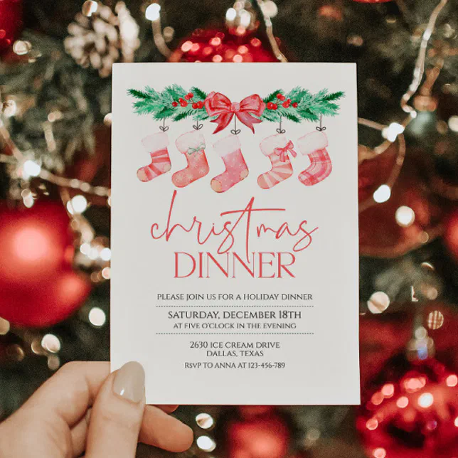 Modern Festive Christmas Party Invitation | Zazzle