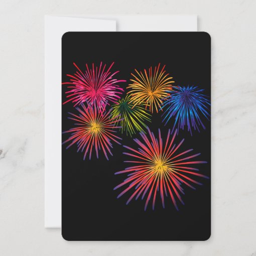Modern Festive Fireworks New Years Eve Party Invitation | Zazzle