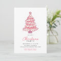 Modern Festive Pink Christmas Tree Party Invitation | Zazzle