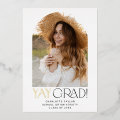 Modern Fete Foil Yay Grad Photo Arch Graduation Foil Invitation | Zazzle