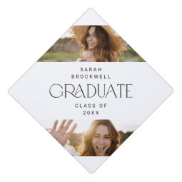 Modern Fete | Minimal Graduate Photo Graduation Cap Topper | Zazzle