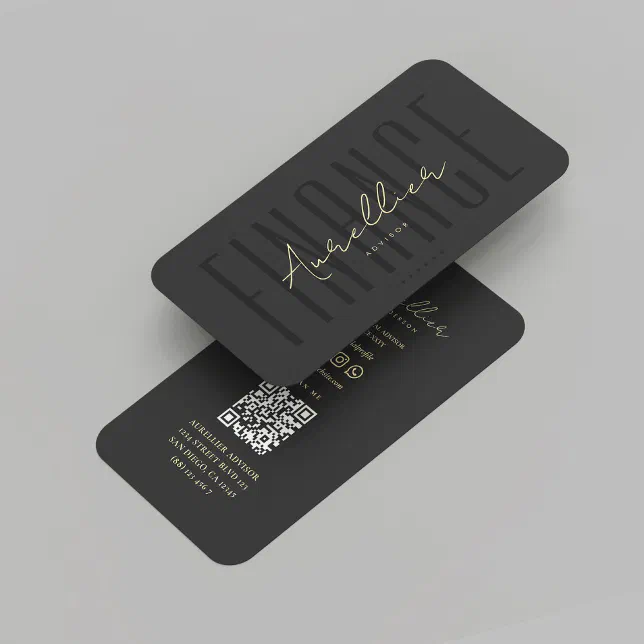 Modern Finance Black Gold Accountant Insurance Business Card | Zazzle