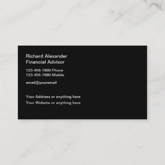 Modern Financial Advisor Business Card | Zazzle