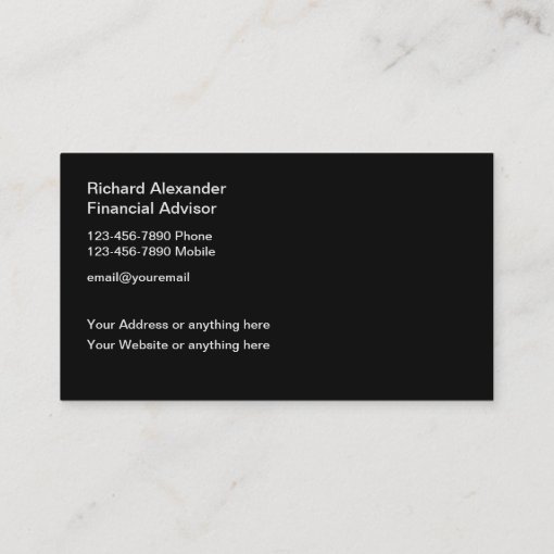Modern Financial Advisor Business Card | Zazzle