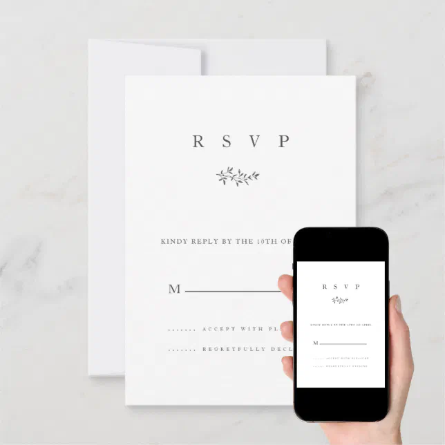 Modern Fine Art Floral Wedding Invitation RSVP | Zazzle
