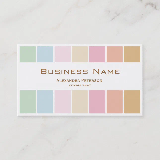 modern fine color pastel palette business card | Zazzle