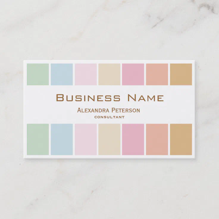 modern fine color pastel palette business card | Zazzle