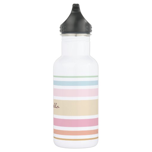 modern fine pastel colors monogram water bottle | Zazzle