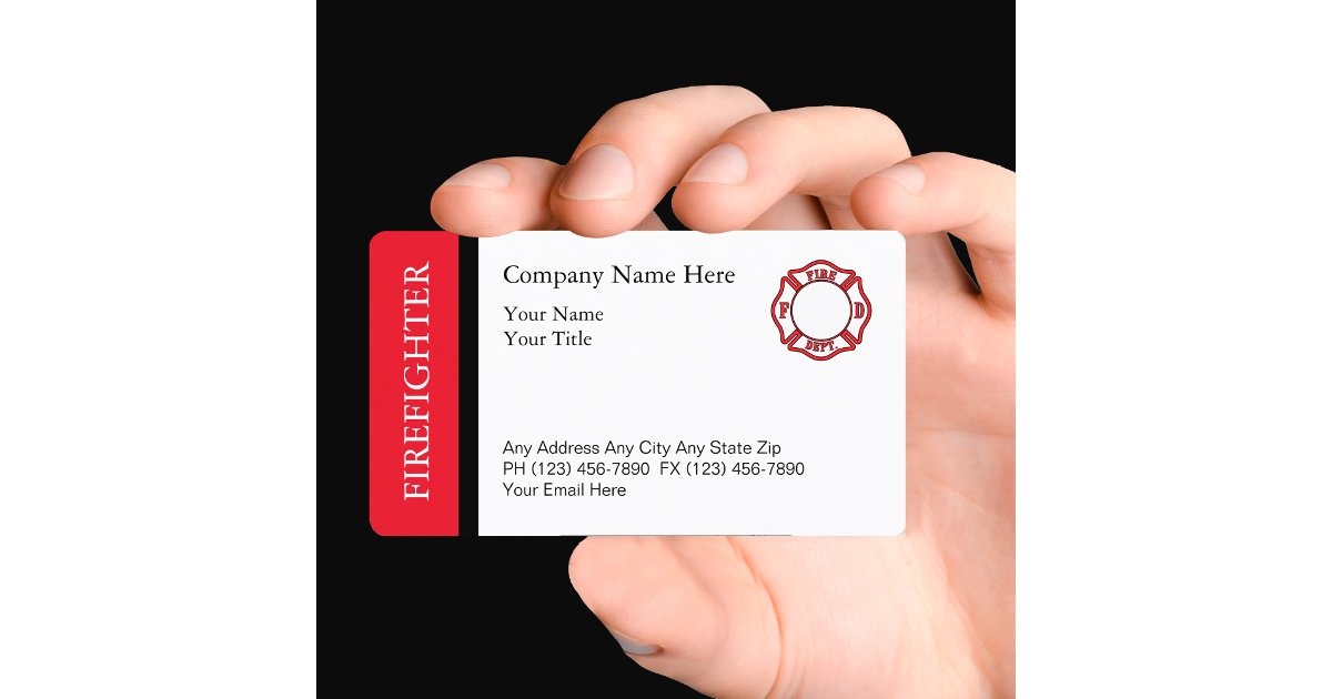 Modern Firefighter Design For Firemen Business Card | Zazzle
