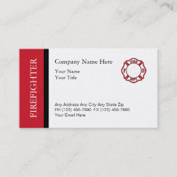 Modern Firefighter Design For Firemen Business Card | Zazzle