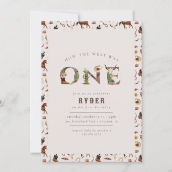 Modern First Rodeo Western Boys 1st Birthday Invitation | Zazzle