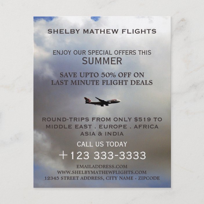 Modern Flight, Airline Advertising Flyer | Zazzle.com