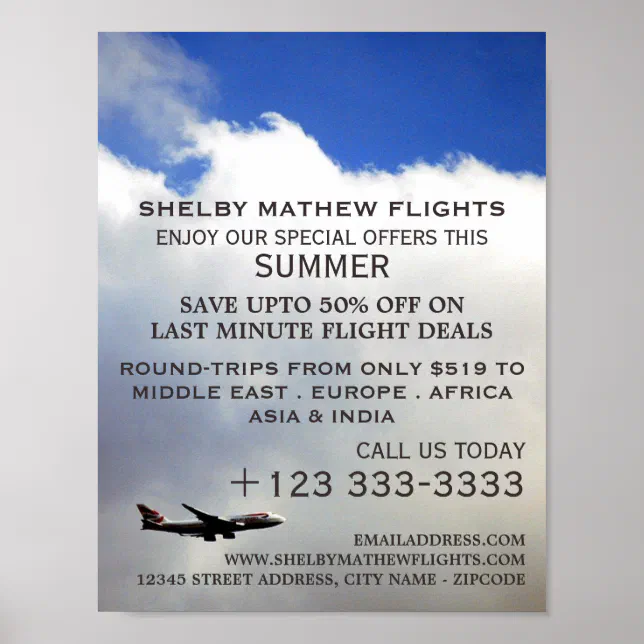 Modern Flight, Airline Advertising Poster | Zazzle
